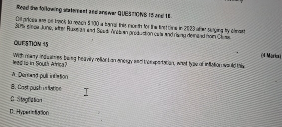 Solved Read the following statement and answer QUESTIONS 15 | Chegg.com