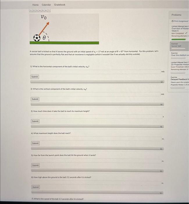Solved 1) What is the horiontal component of the balis | Chegg.com