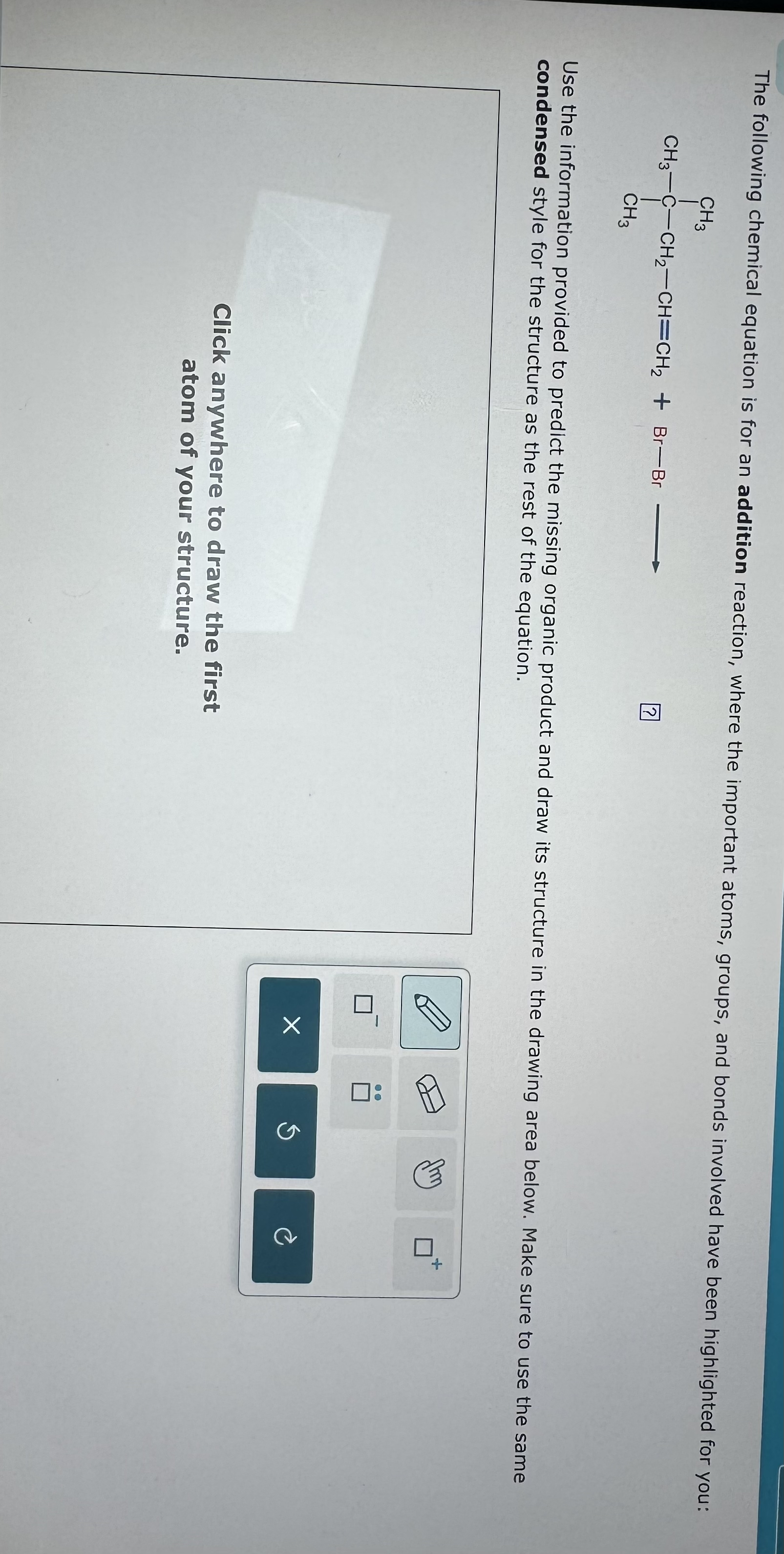 Solved The following chemical equation is for an addition | Chegg.com