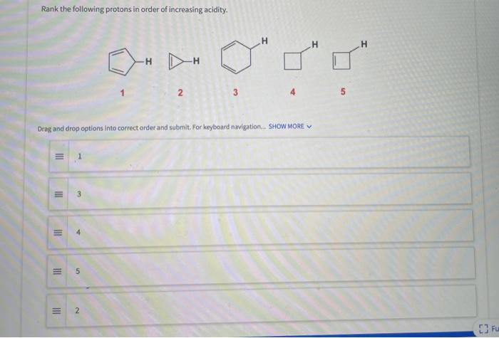 Solved Rank the following protons in order of increasing | Chegg.com