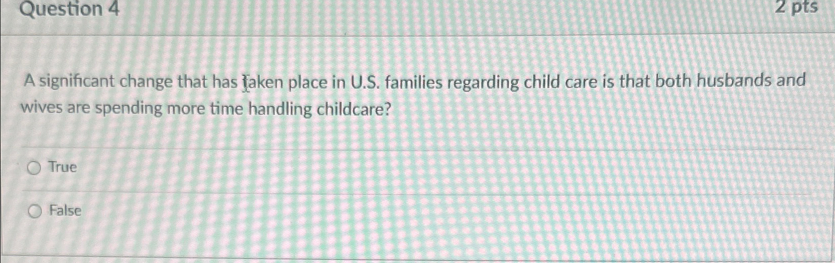 Solved Question 4A significant change that has Jaken place | Chegg.com
