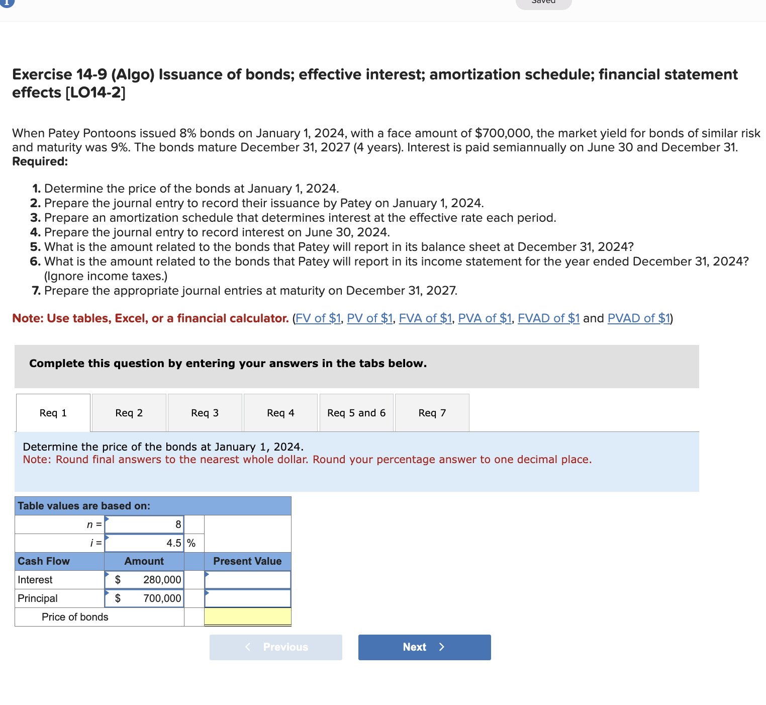 Solved Exercise 14-9 (Algo) ﻿Issuance of bonds; effective | Chegg.com