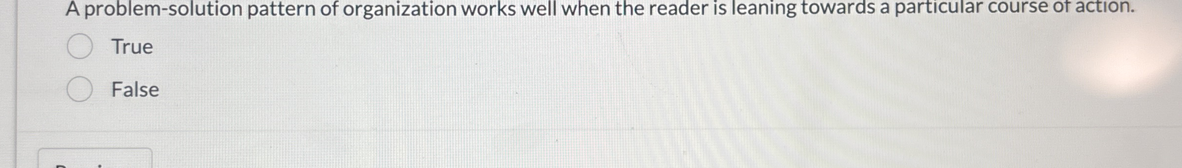 Solved A problem-solution pattern of organization works well | Chegg.com