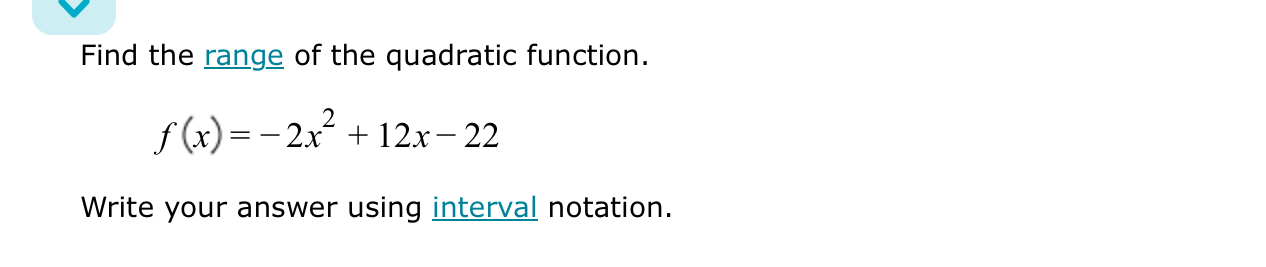 Solved Find the range of the quadratic | Chegg.com