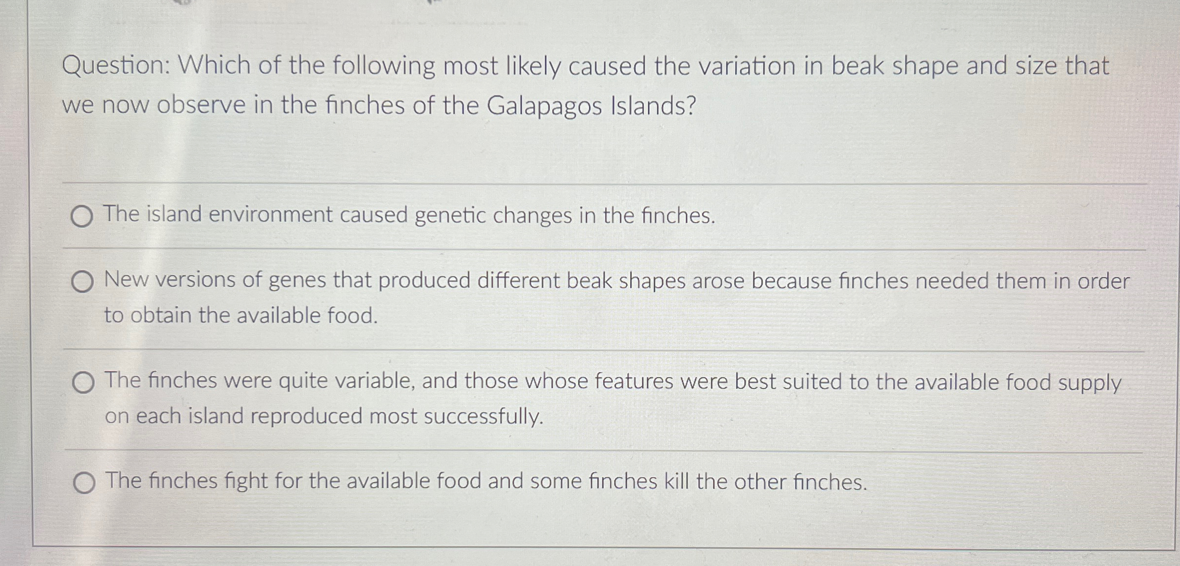 Solved Question: Which of the following most likely caused | Chegg.com