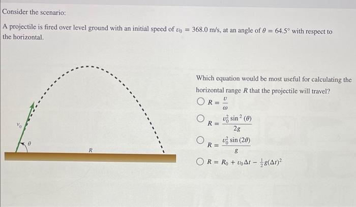 Solved Consider the scenario: A projectile is fired over | Chegg.com