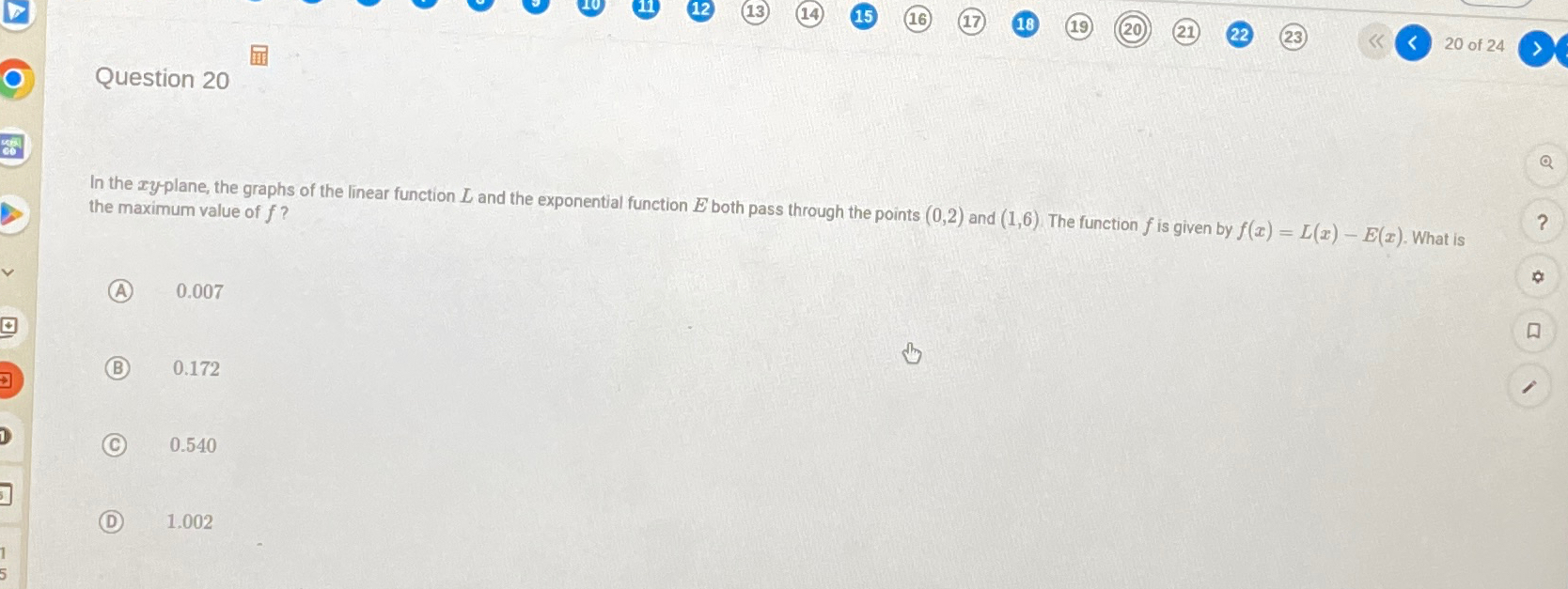 Solved Question 20In the xy ﻿plane, the graphs of the linear | Chegg.com