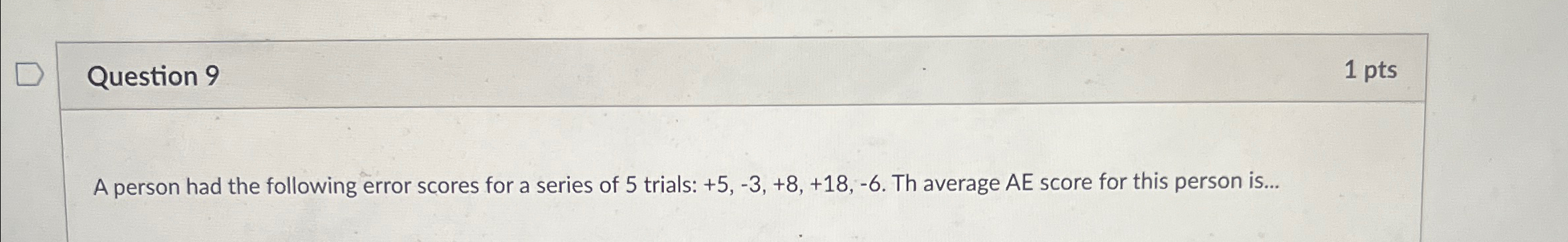 Solved Question 91 ﻿ptsA person had the following error | Chegg.com