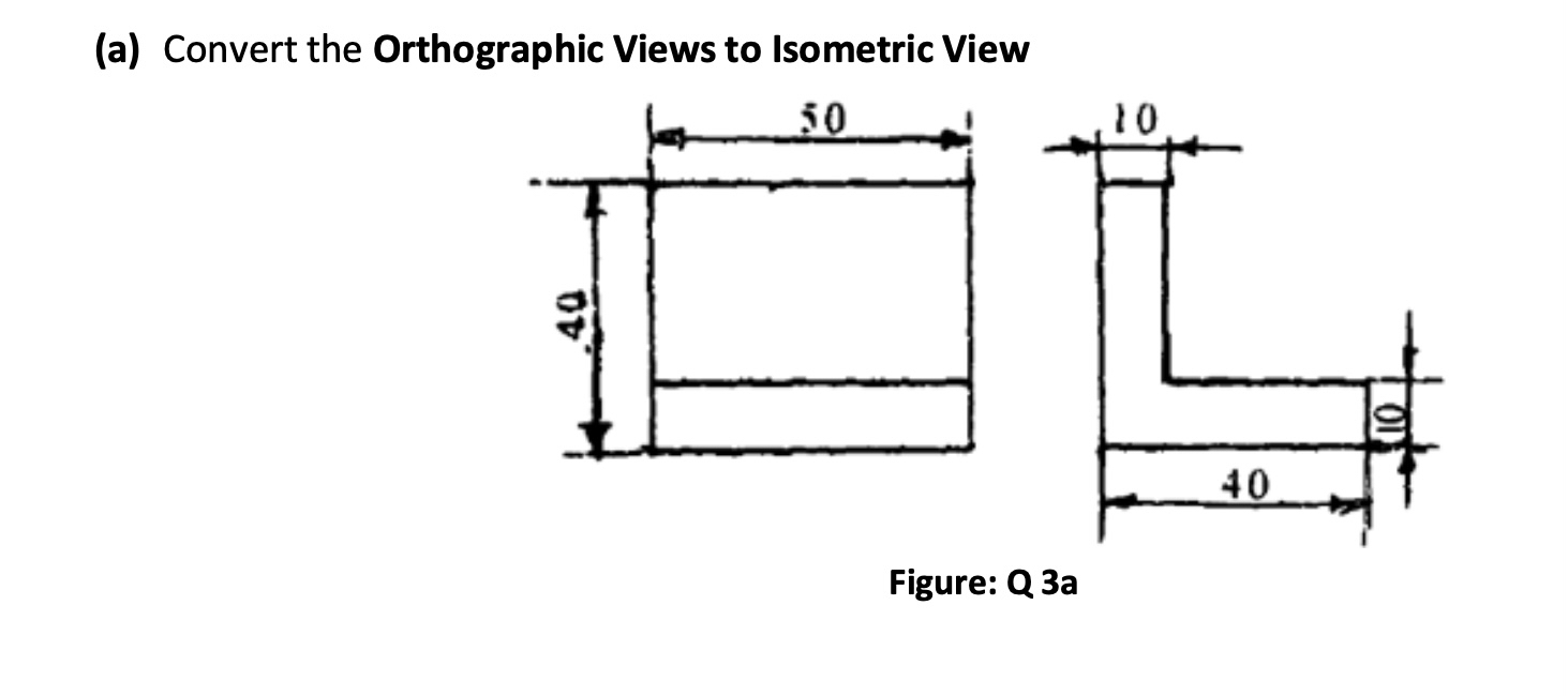 Solved (a) ﻿Convert the Orthographic Views to Isometric | Chegg.com