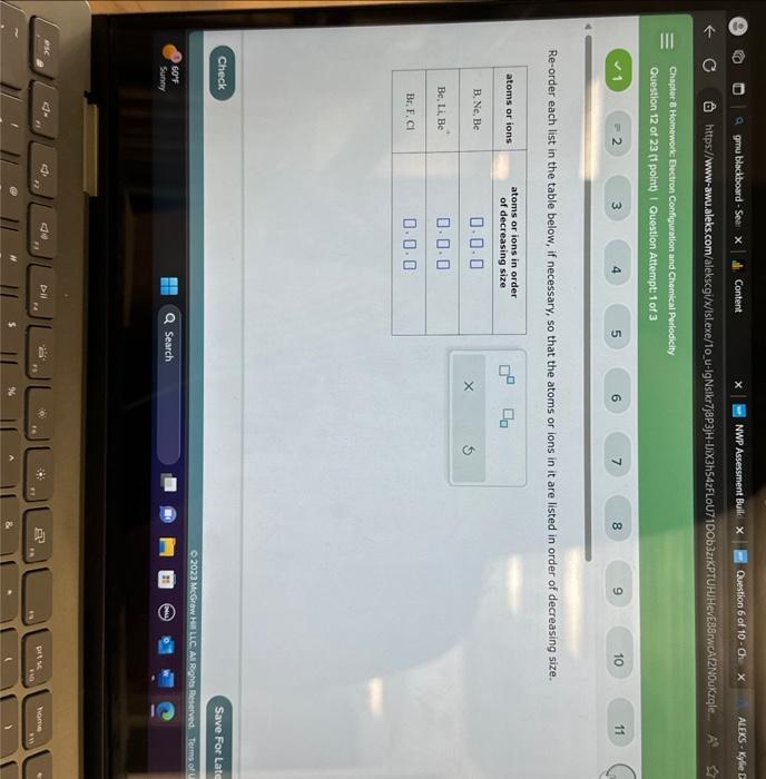 Solved Re-order each list in the table below, if necessary, | Chegg.com