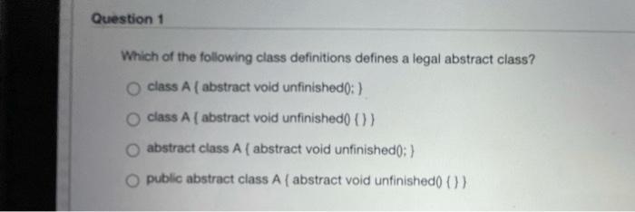 Solved Question 2 Which of the following declares an | Chegg.com