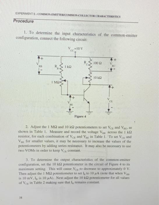 Common-Emitter/Common- Collector Characteristics 5 | Chegg.com