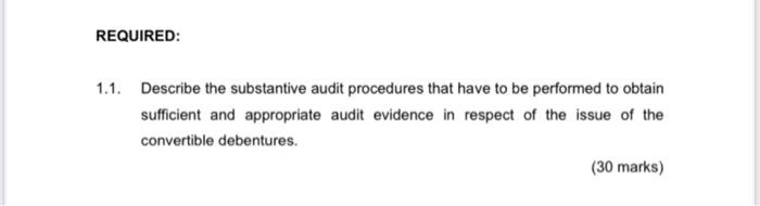 Solved 1. Describe the substantive audit procedures that | Chegg.com
