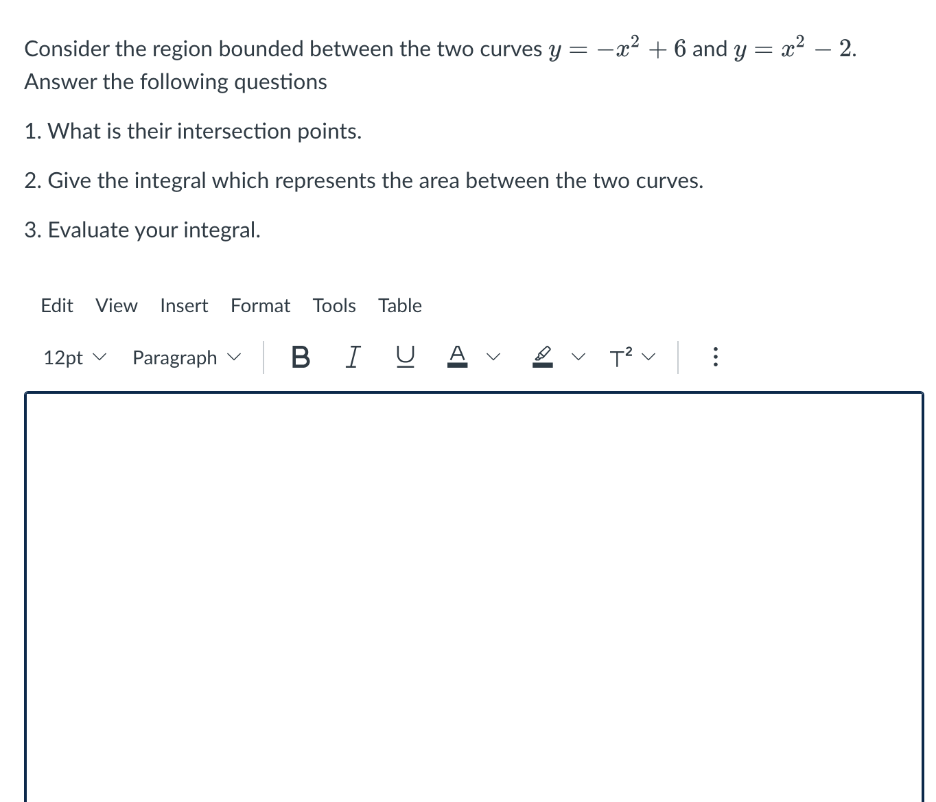 Solved Consider the region bounded between the two curves | Chegg.com