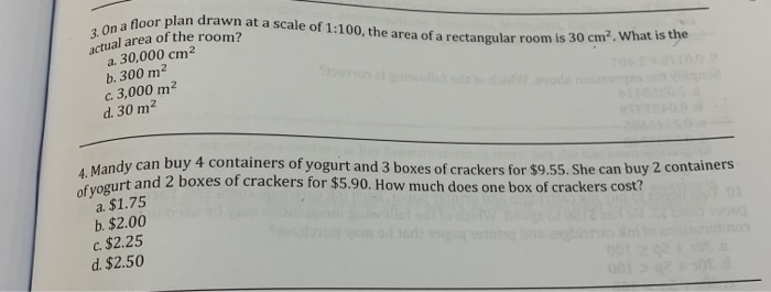 Solved 3. On a floor pla floor plan drawn at a scale of | Chegg.com