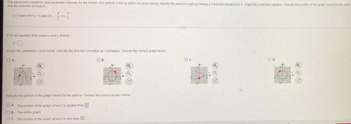 Solved The parametric gustions and peaner ververs to the | Chegg.com