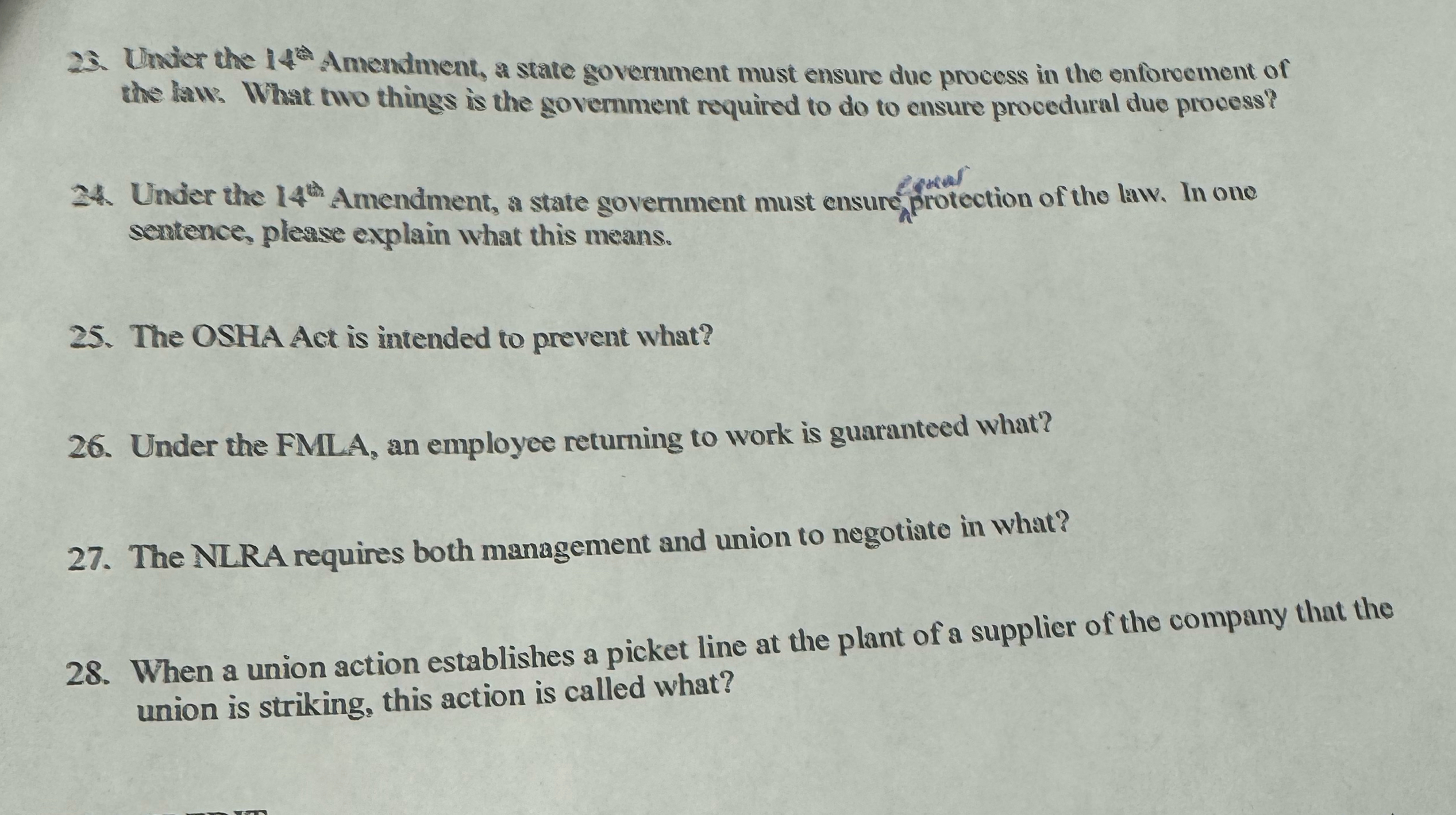 Solved Under the 14 ﻿Amendment, a state government must | Chegg.com