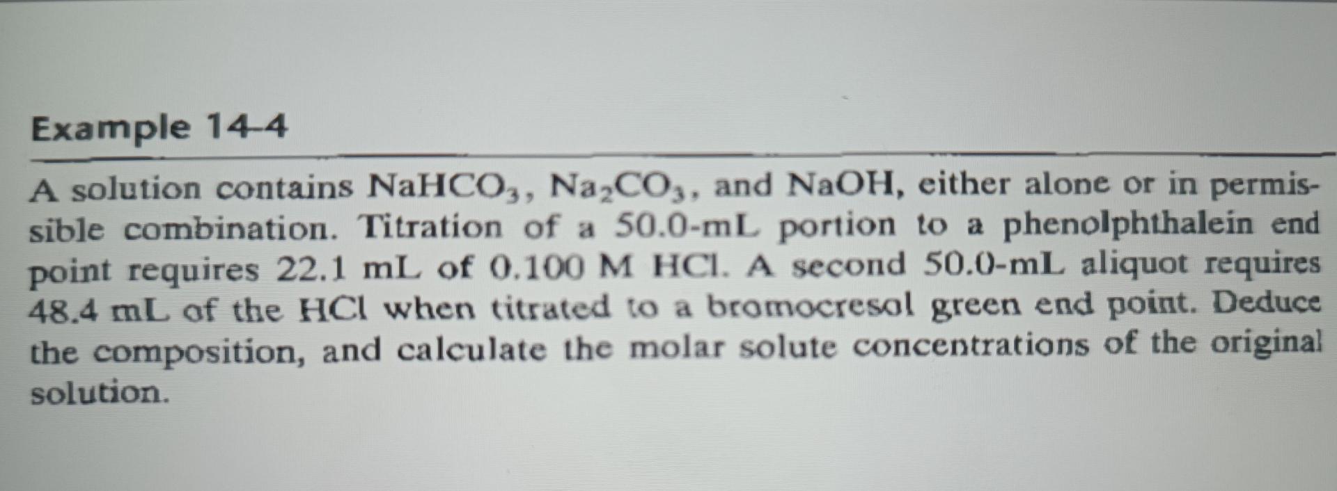 Solved A solution contains NaHCO3,Na2CO3, and NaOH, either | Chegg.com