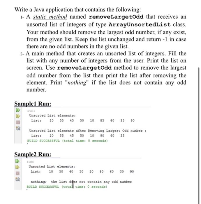 Solved Write a Java application that contains the following: | Chegg.com