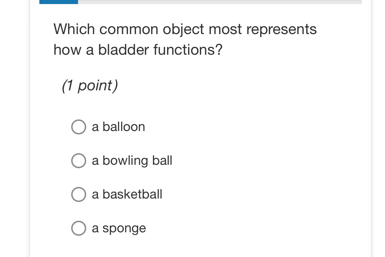 Solved Which common object most represents how a bladder | Chegg.com