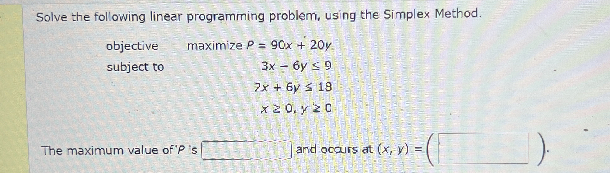 Solved Solve the following linear programming problem, using | Chegg.com