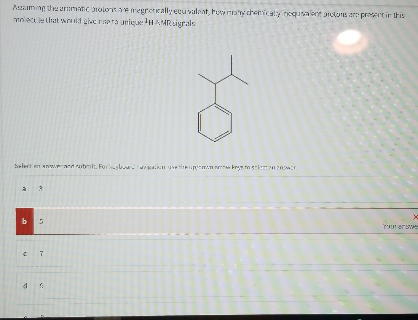 Solved Assuming the aromatic protons are magnetically | Chegg.com