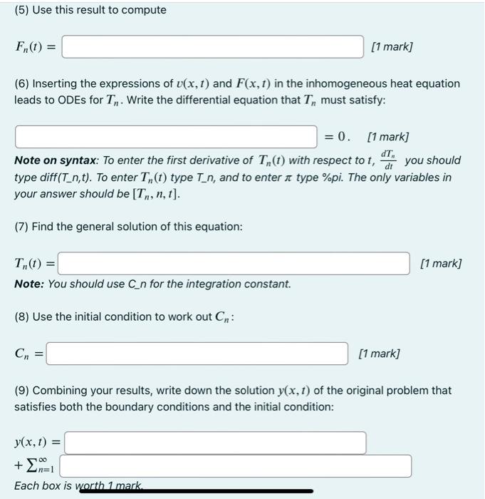 In this question we consider the heat equation, | Chegg.com