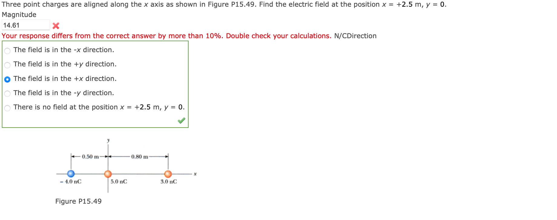 Solved Three point charges are aligned along the x ﻿axis as | Chegg.com