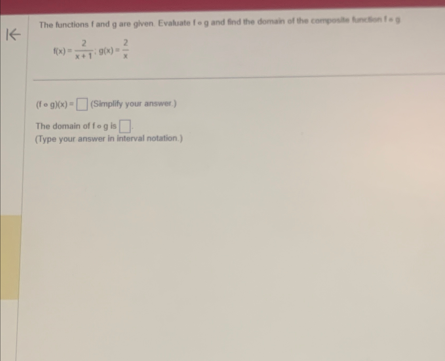 Solved The functions f ﻿and g ﻿are given. Evaluate f@g ﻿and | Chegg.com