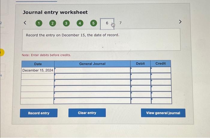 Solved Journal entry worksheet Record the entry on December | Chegg.com