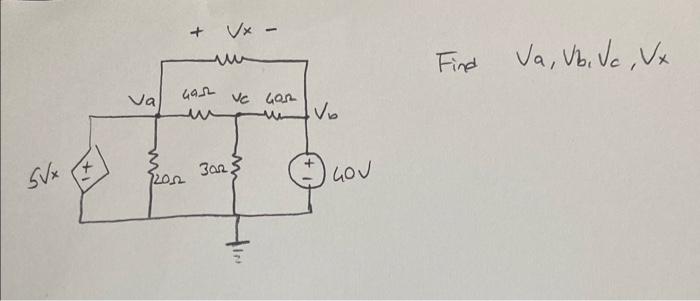 Solved Find Va,Vb,Vc,Vx | Chegg.com