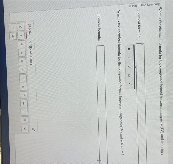 Solved What is the chemical formula for the compound formed | Chegg.com