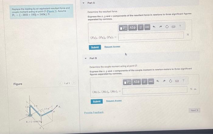 Solved Feplace the lasding by an equivilent resulant borce | Chegg.com