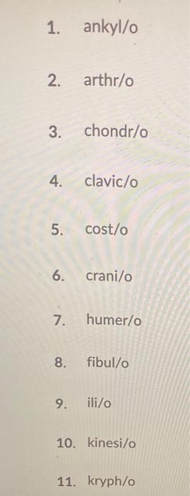 Solved Match the root / combining forms with their meaning | Chegg.com