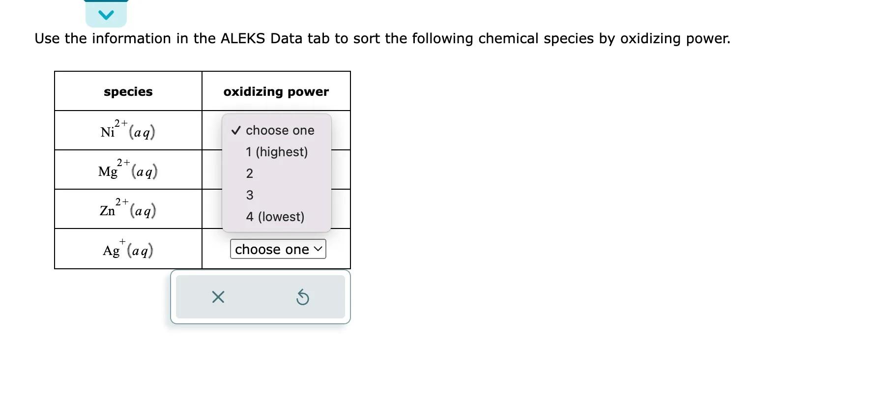 Solved Use the information in the ALEKS Data tab to sort the | Chegg.com