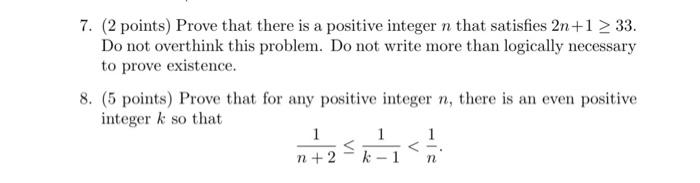 Solved 7. ( 2 points) Prove that there is a positive integer | Chegg.com