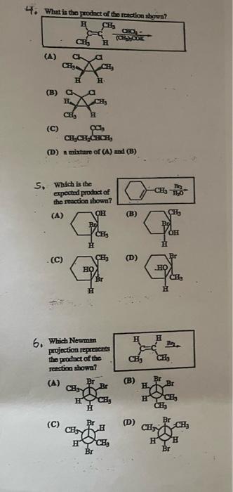 Solved 4. What is the prodact of the resactlon shaten? (A) | Chegg.com