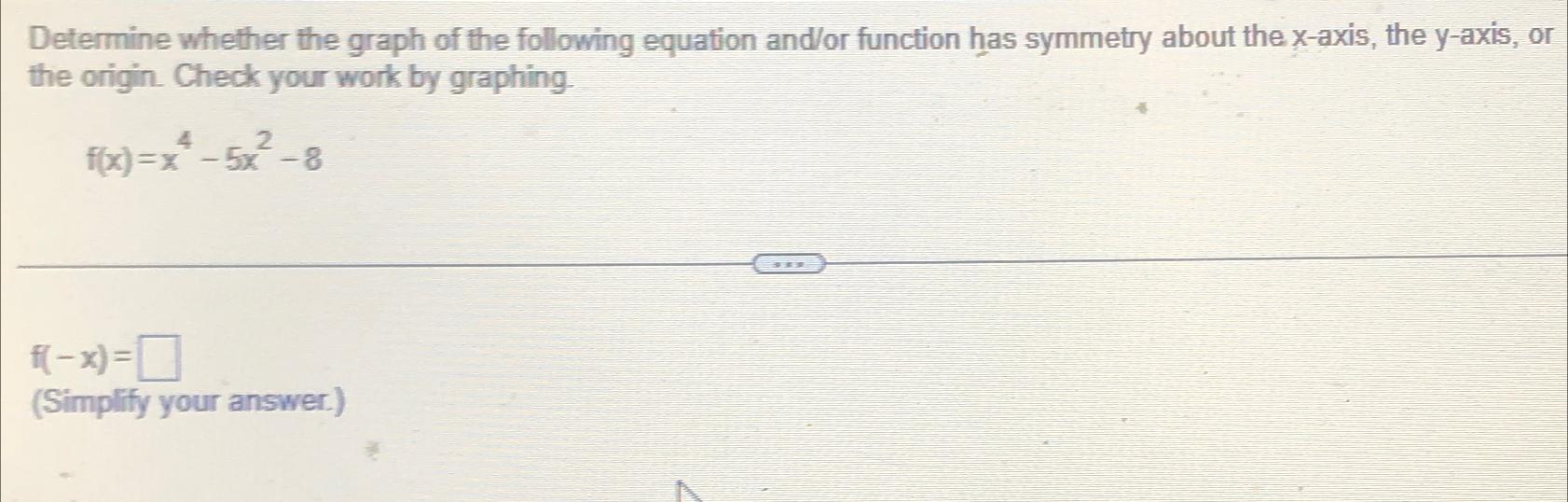 Solved Determine whether the graph of the following equation | Chegg.com