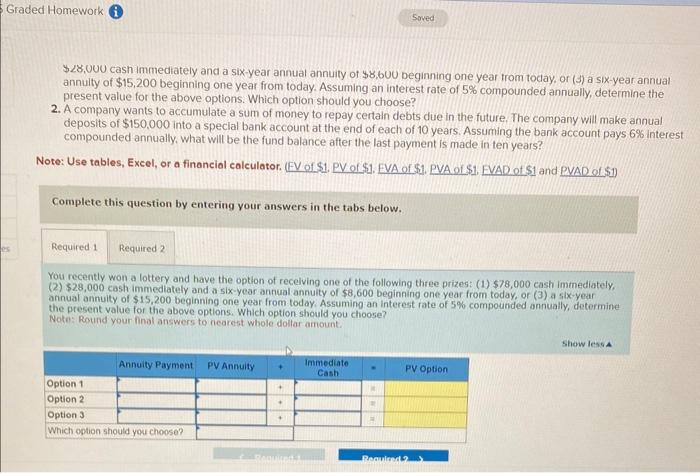 Solved Exercise 5-15 (Algo) Future and present value [ | Chegg.com