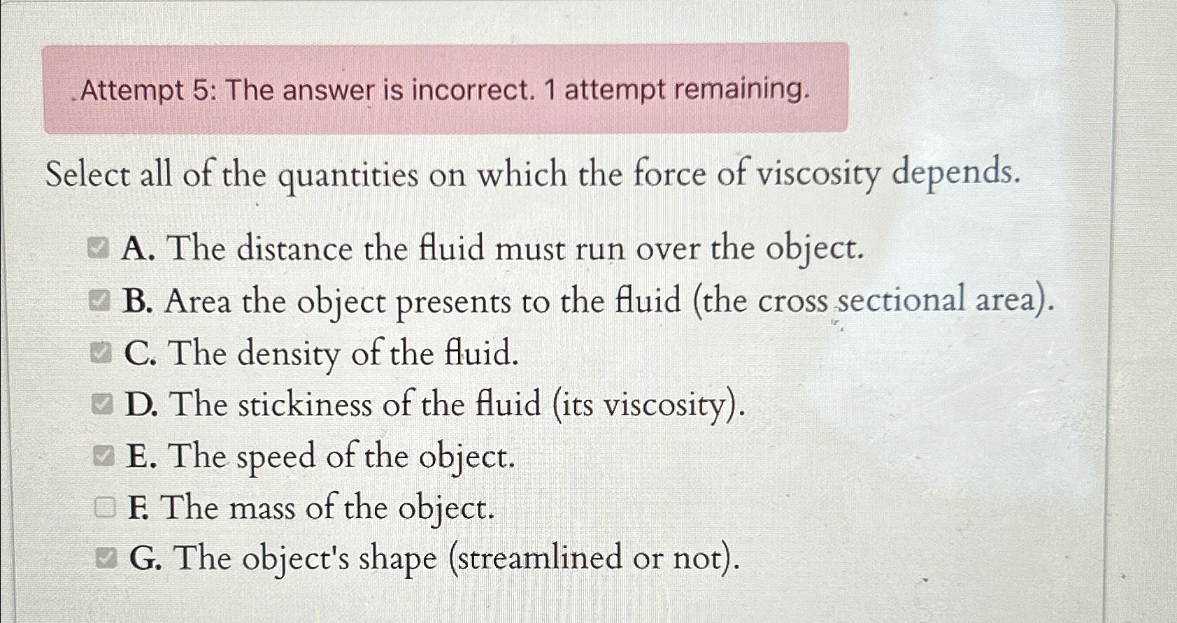 Solved Attempt 5: The answer is incorrect. 1 ﻿attempt | Chegg.com