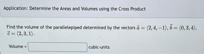 Solved Application: Determine the Areas and Volumes using | Chegg.com