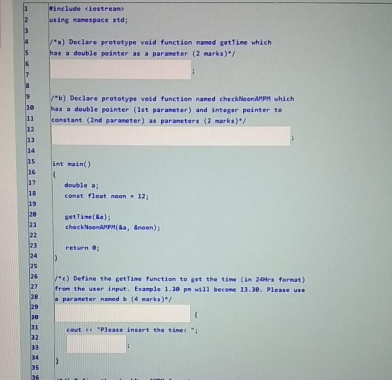 Solved 1 2 #include using namespace std; M'a) Declare | Chegg.com
