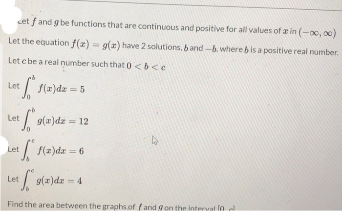 Solved Let f and gbe functions that are continuous and | Chegg.com