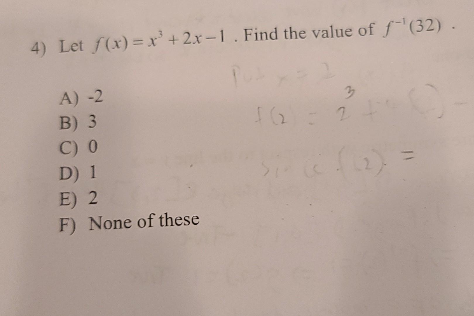 Solved T 2) Let f(x) be an invertible function such that | Chegg.com