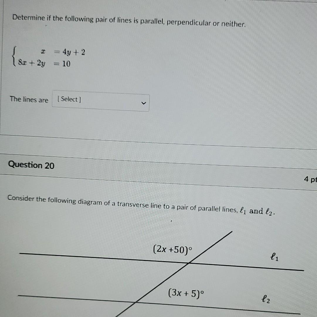 Solved Determine if the following pair of lines is parallel, | Chegg.com