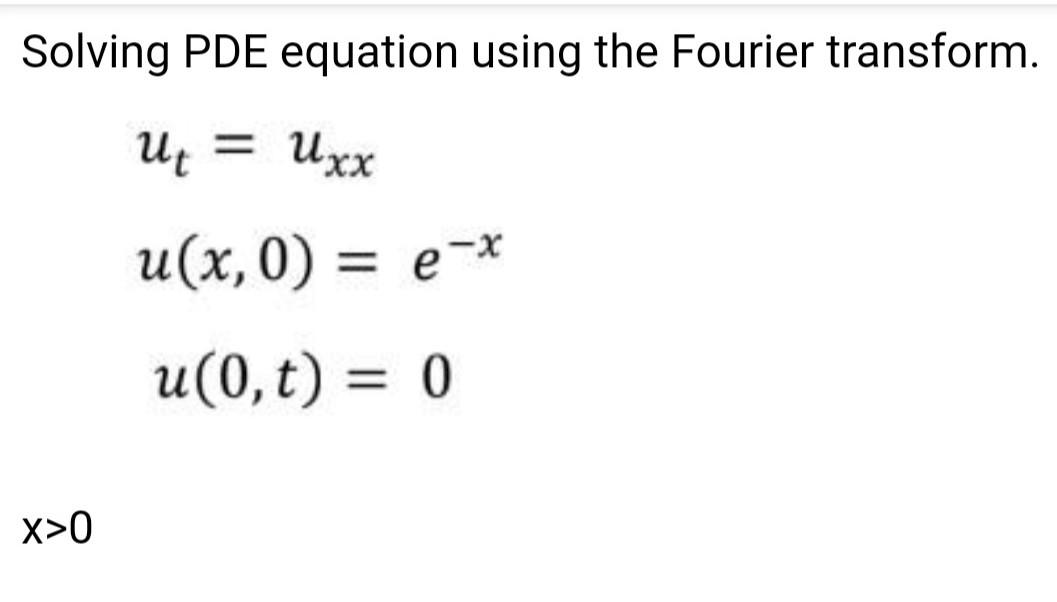 Solved Solving PDE equation using the Fourier transform. ие | Chegg.com