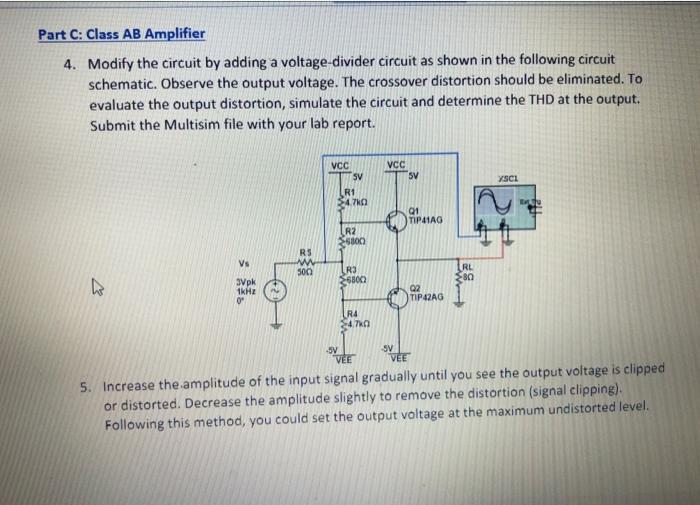 Solved Modify the circuit by adding a voltage-divider | Chegg.com