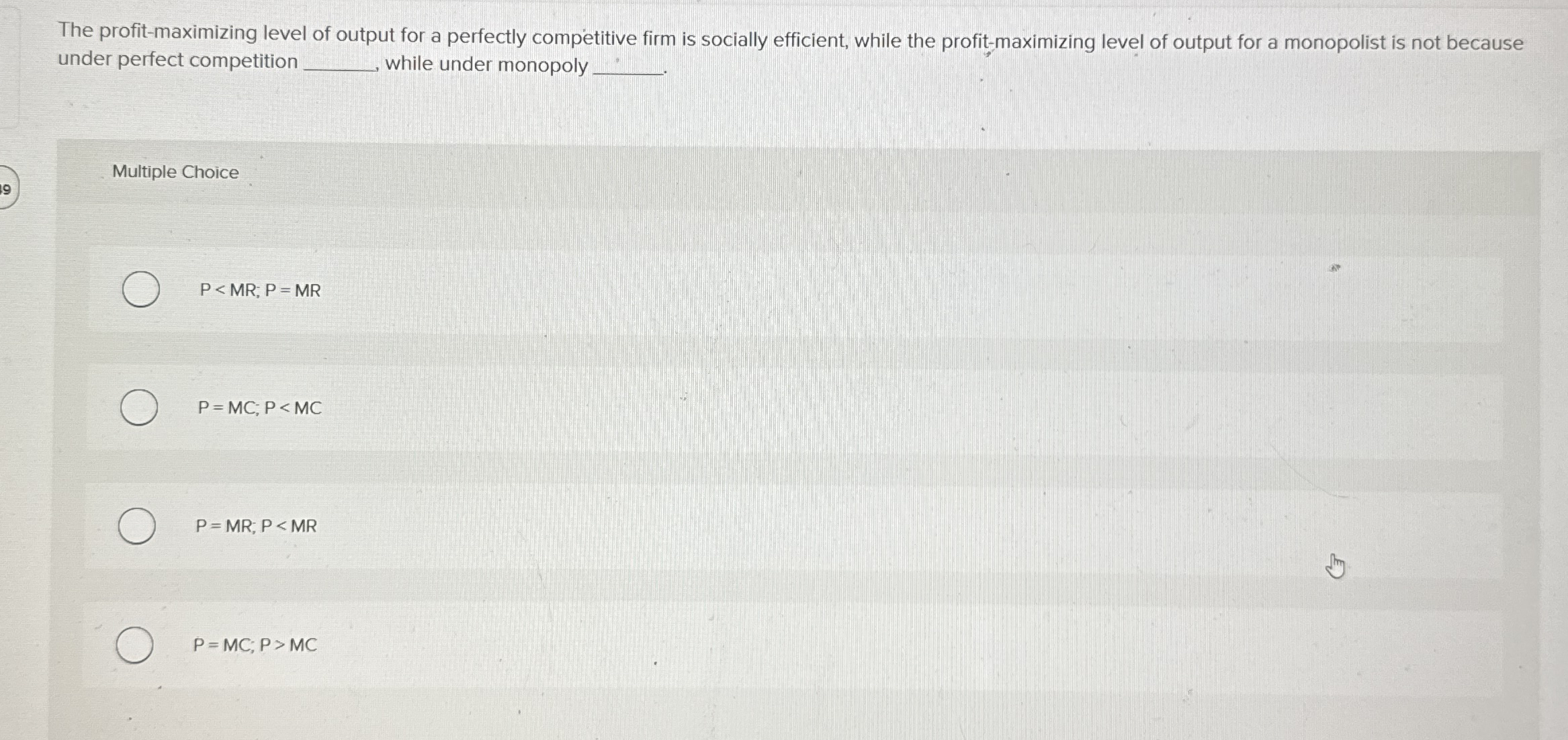 Solved The profit-maximizing level of output for a perfectly | Chegg.com