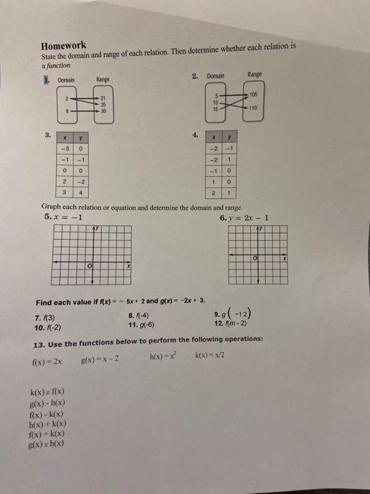 Solved Exercises State the domain and range of each | Chegg.com