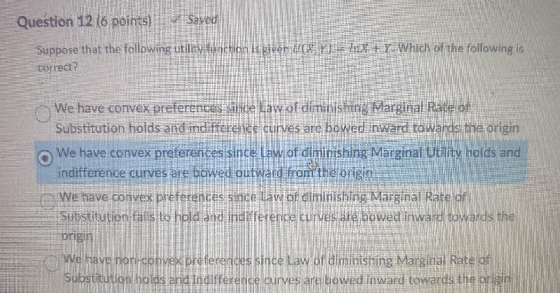 Solved Suppose that the following utility function is given | Chegg.com